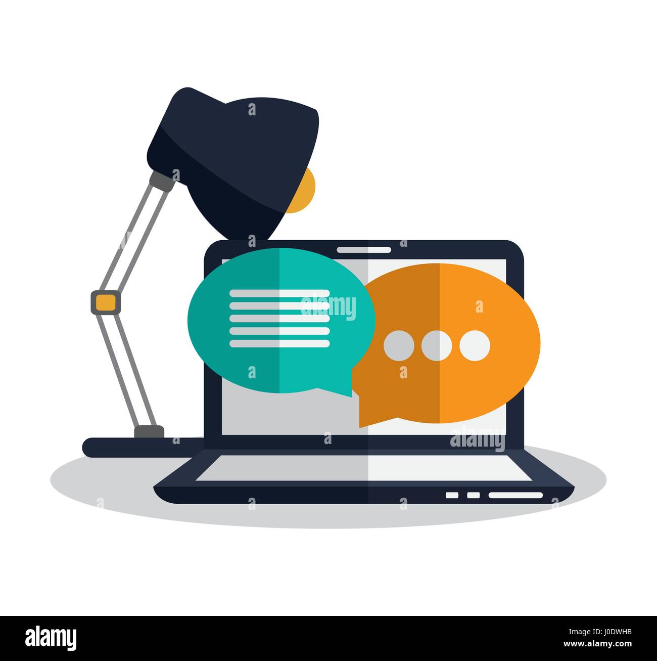 computer with instant messaging related icons image Stock Vector Image ...