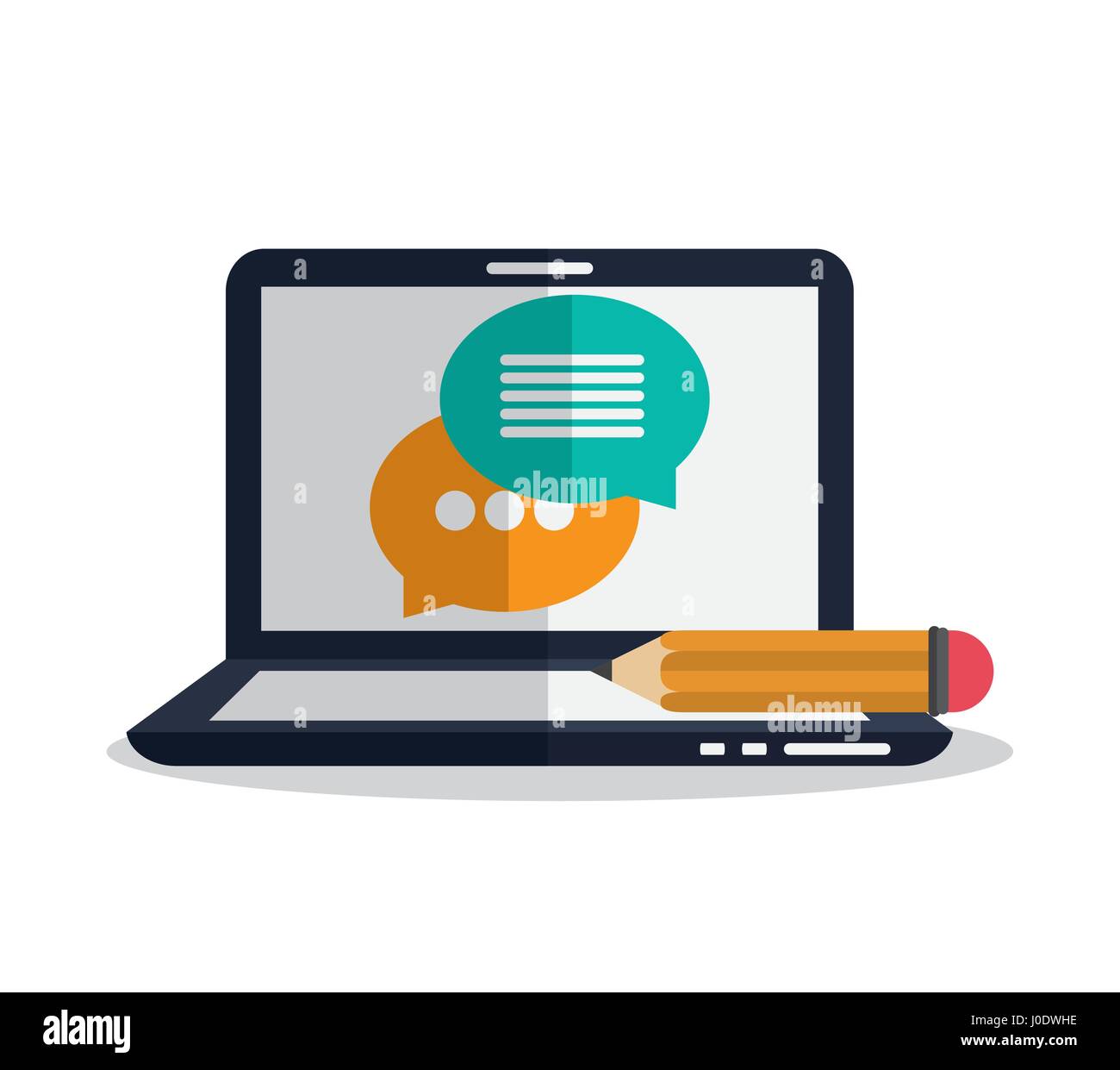 computer with instant messaging related icons image Stock Vector Image ...