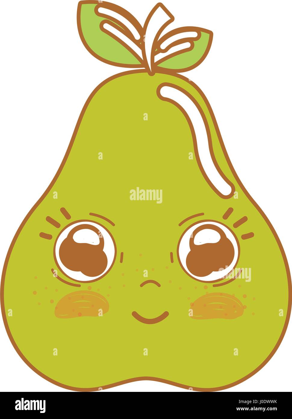 kawaii cute happy pear fruit Stock Vector Image & Art - Alamy