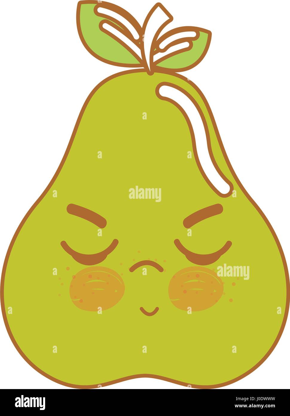 kawaii cute angry pear fruit Stock Vector Image & Art - Alamy