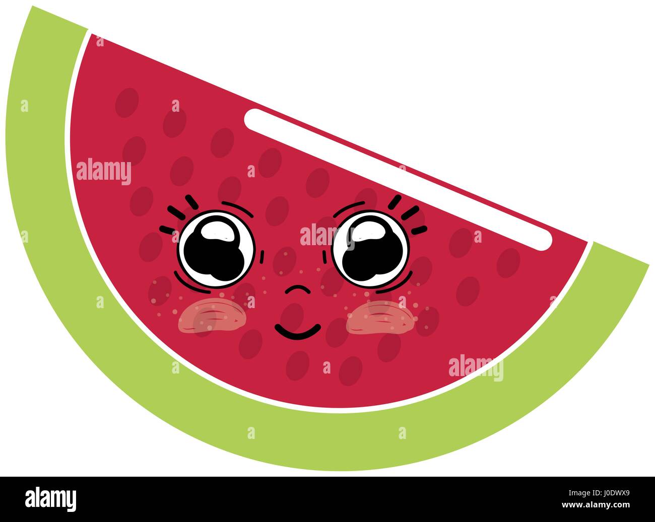 kawaii nice shy watermelon icon Stock Vector Image & Art - Alamy