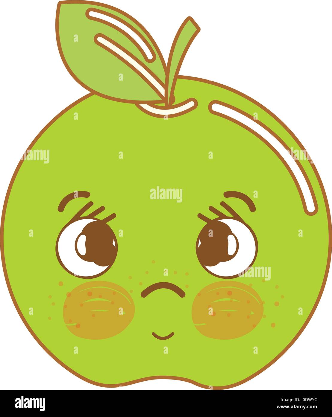 kawaii cute sad apple fruit Stock Vector Image & Art - Alamy