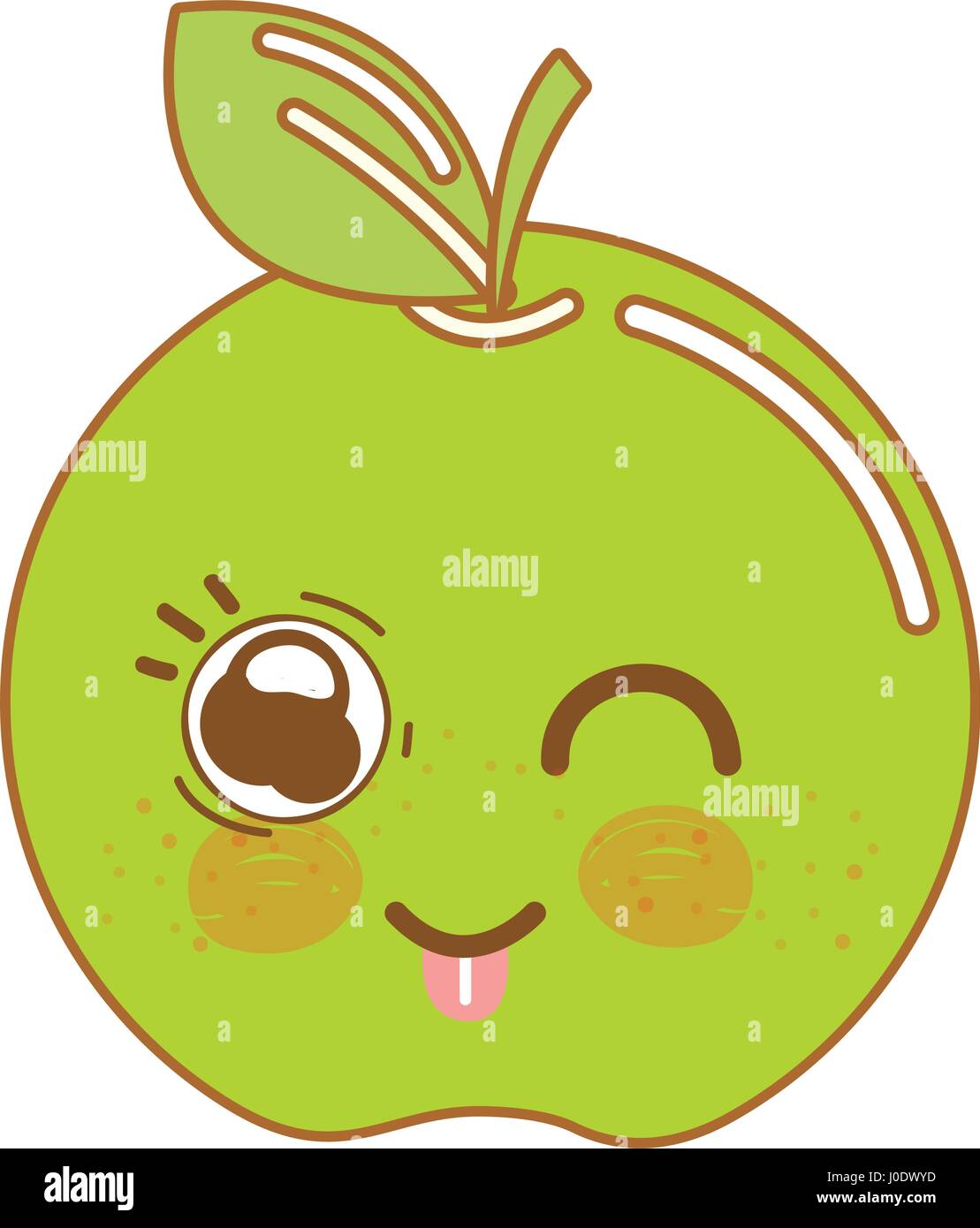 kawaii cute happy apple fruit Stock Vector Image & Art - Alamy