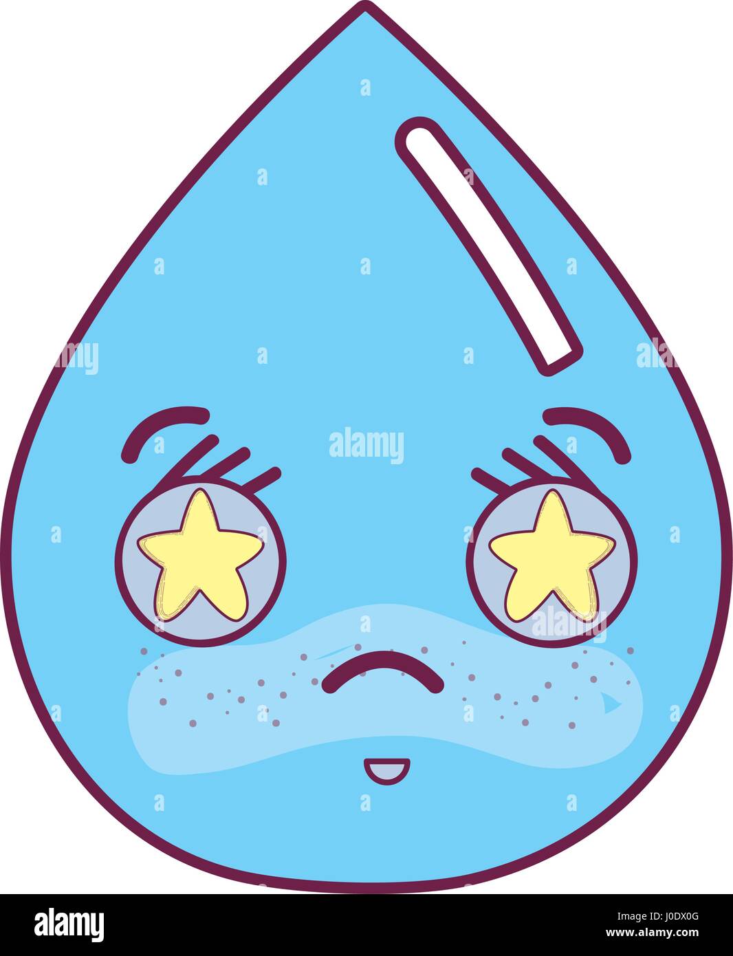 kawaii nice surprised drop water Stock Vector Image & Art - Alamy