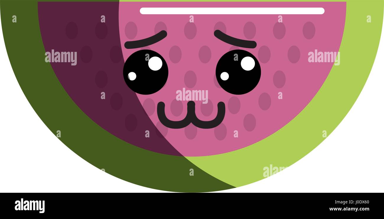 kawaii nice shy watermelon icon Stock Vector Image & Art - Alamy