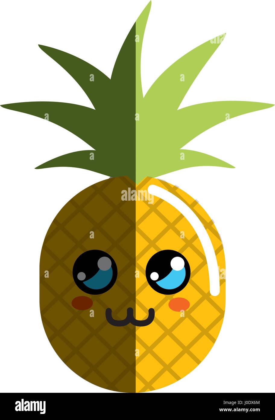 kawaii cute thinking pineapple vegetable Stock Vector Image & Art - Alamy