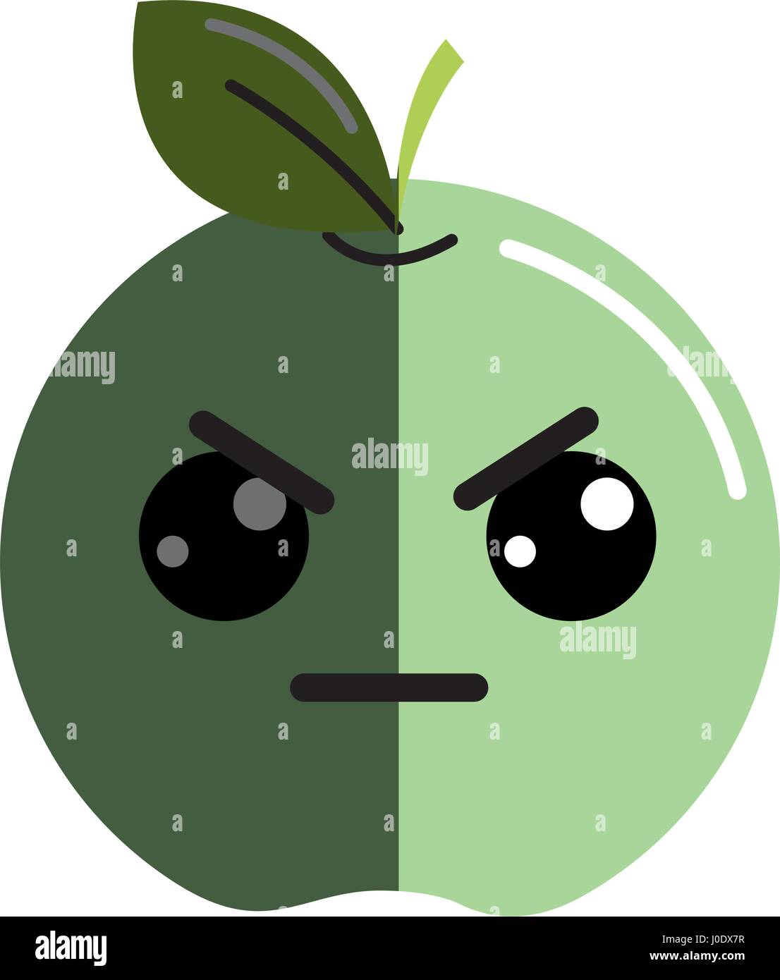 kawaii nice angry apple fruit Stock Vector Image & Art - Alamy