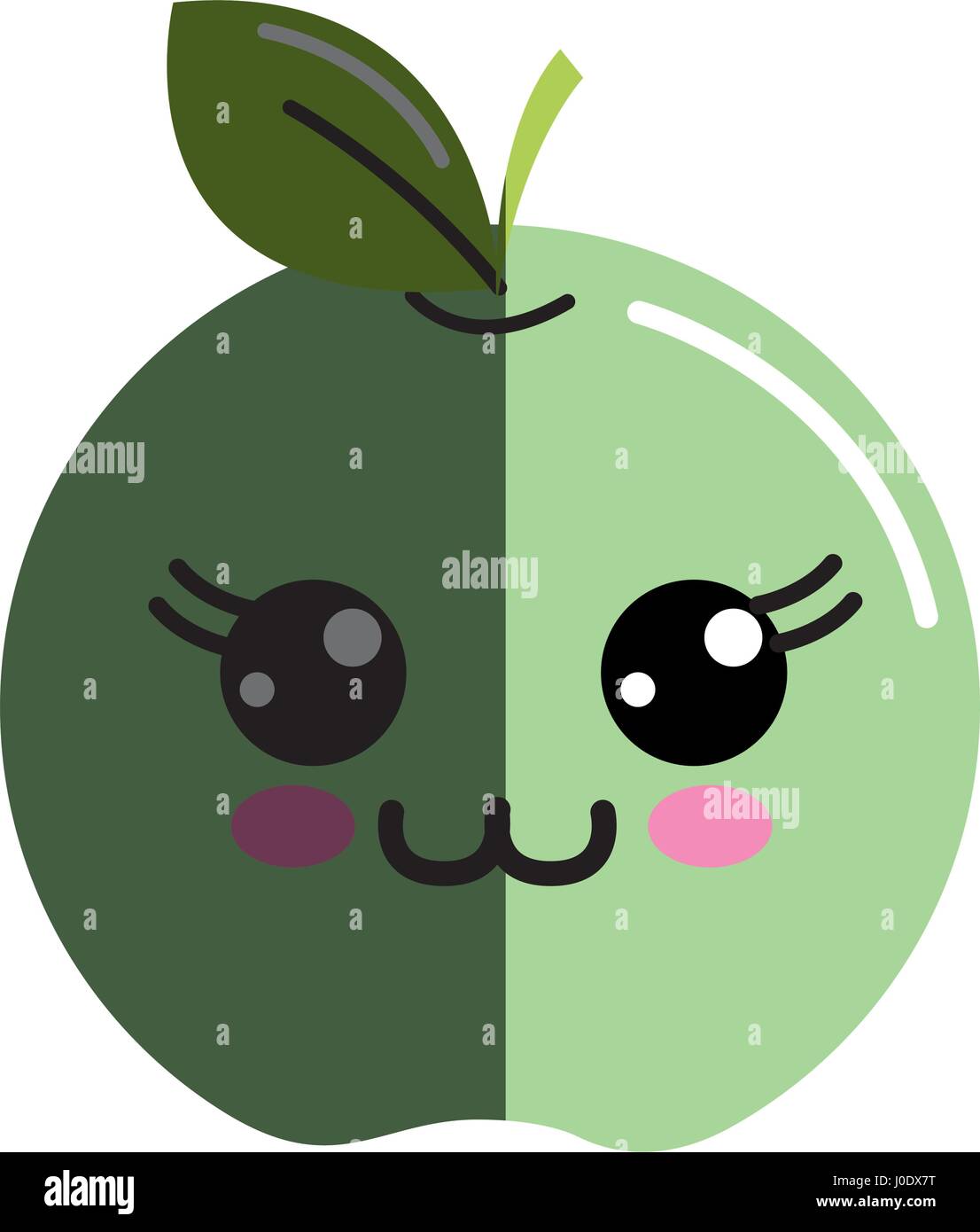 kawaii cute happy apple fruit Stock Vector Image & Art - Alamy