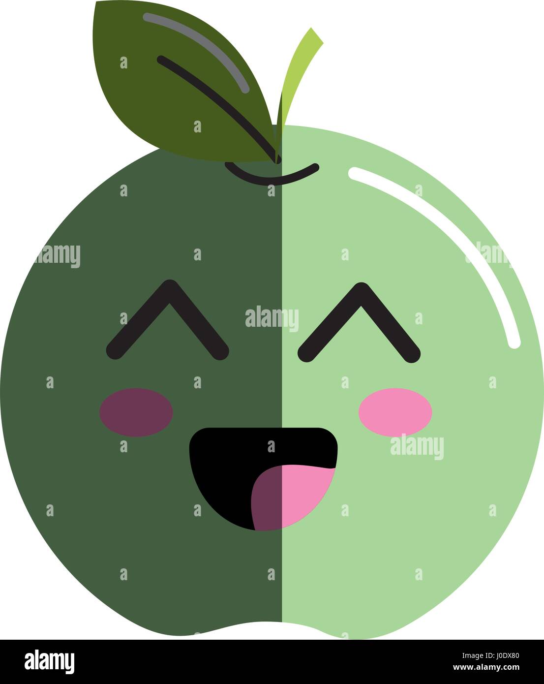 kawaii cute happy apple fruit Stock Vector Image & Art - Alamy