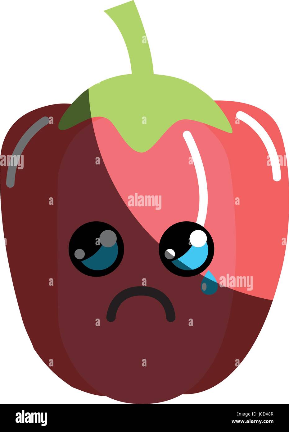 kawaii cute crying pepper vegetable Stock Vector Image & Art - Alamy