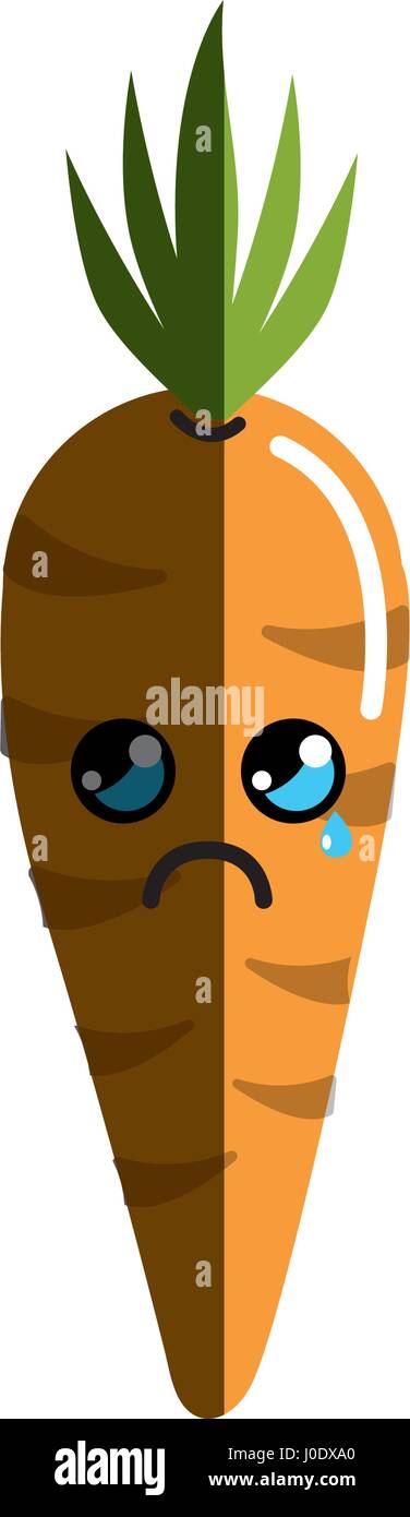 kawaii cute cry carrot vegetable Stock Vector Image & Art - Alamy