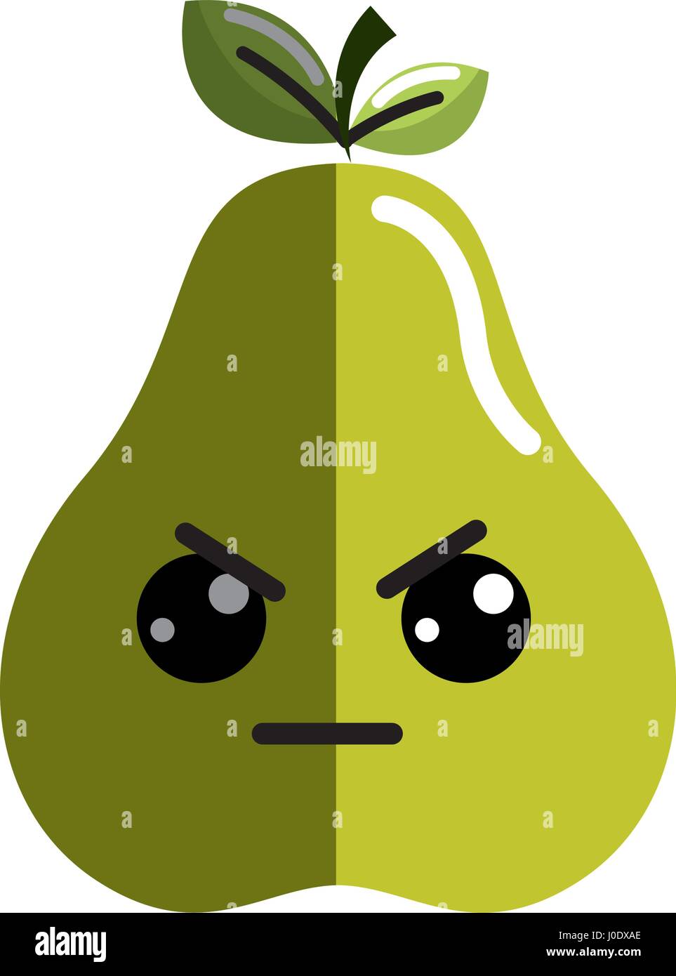 kawaii cute angry pear fruit Stock Vector Image & Art - Alamy