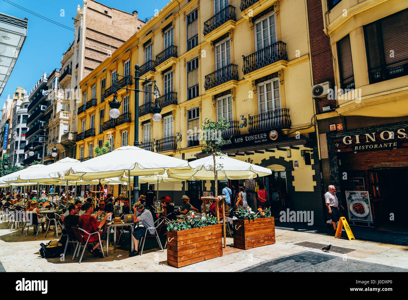 VALENCIA, SPAIN - AUGUST 01, 2016: People Walking Downtown Valencia ...