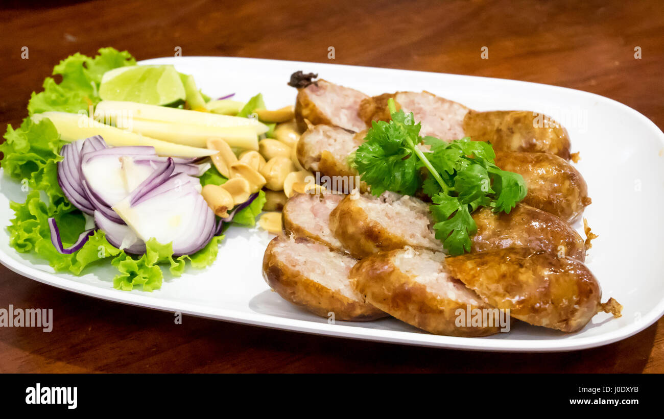 The delicious Thai Fermented Sausages (Sai Krok Isan) from northeastern ...