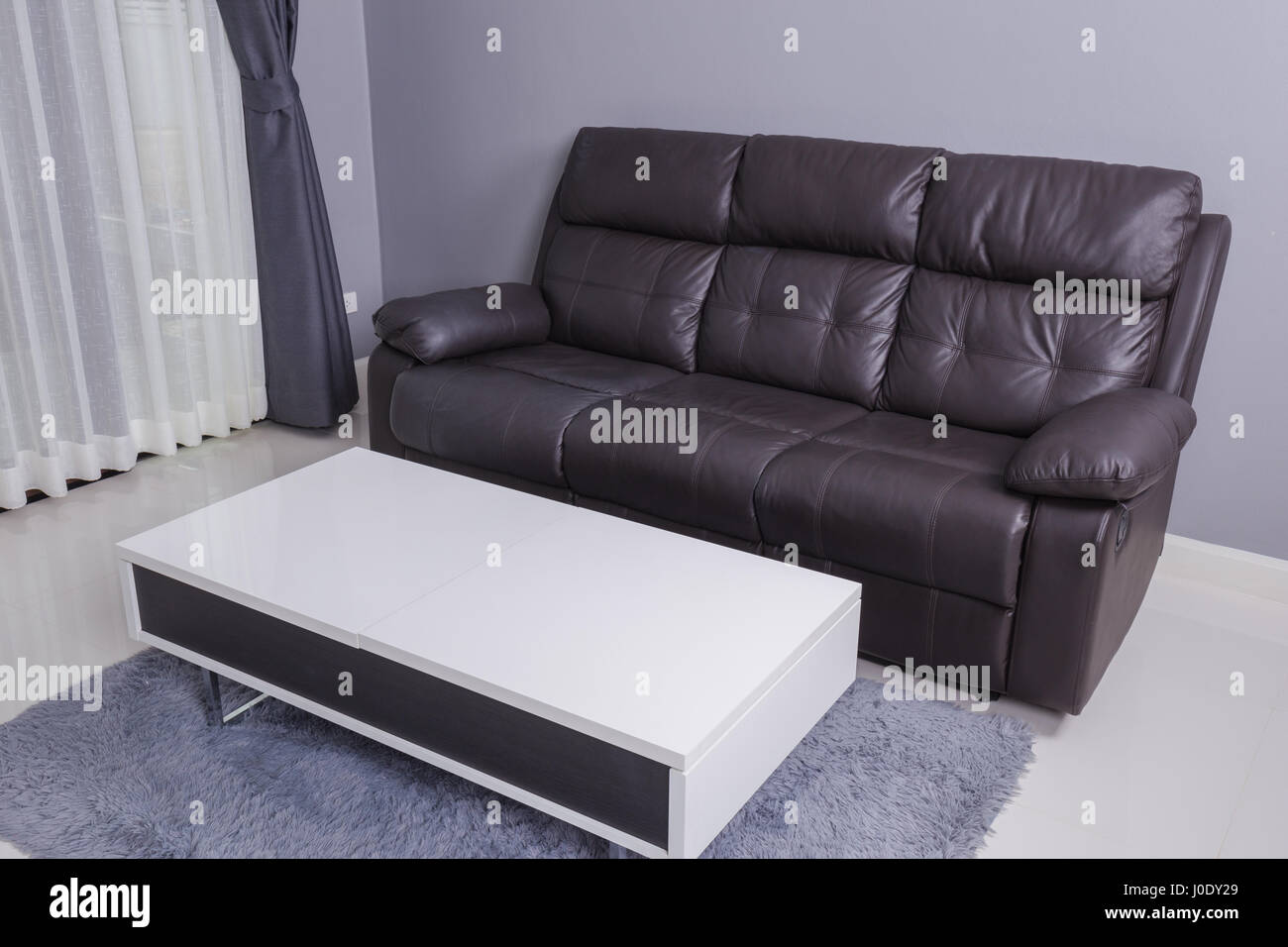 residential interior of modern living room with sofa and table Stock ...