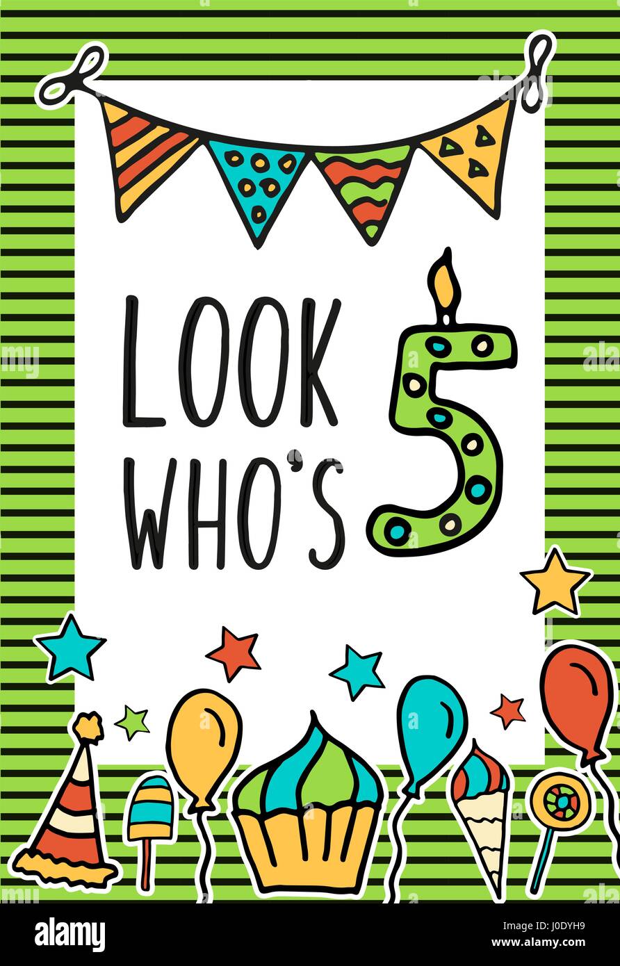 Birthday card cute balloon Stock Vector Images - Alamy