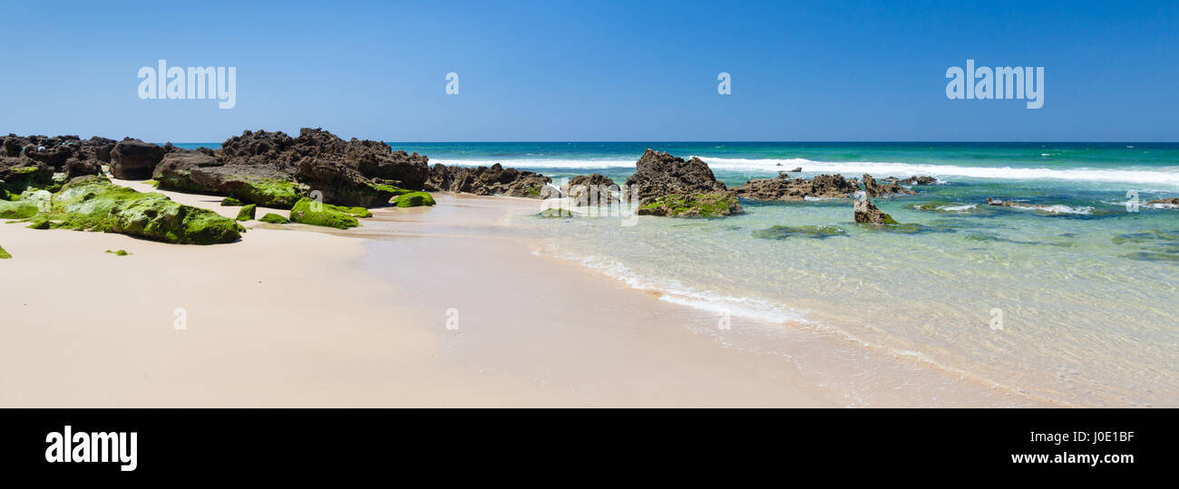 tropical beach panorama with rocks .natural look Stock Photo - Alamy