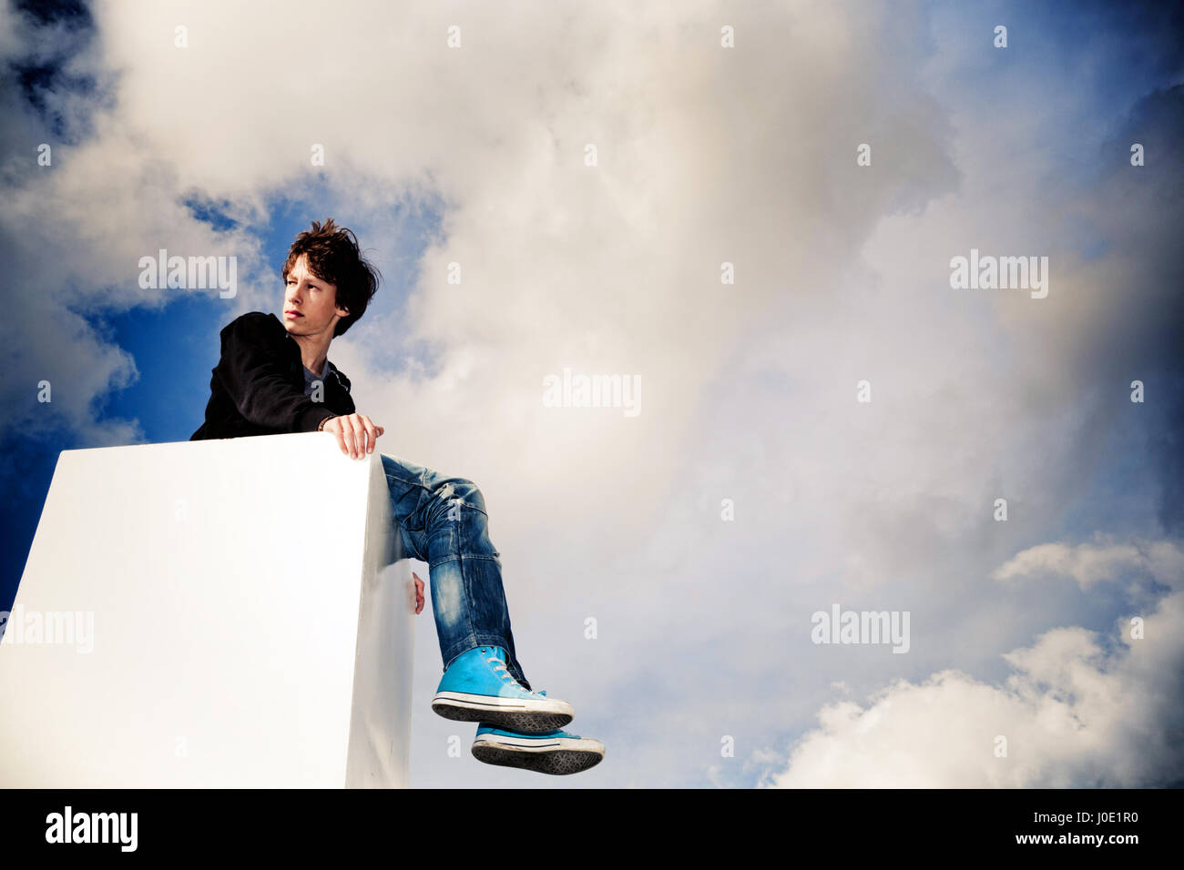 Teenager looking back. Future in front Stock Photo - Alamy