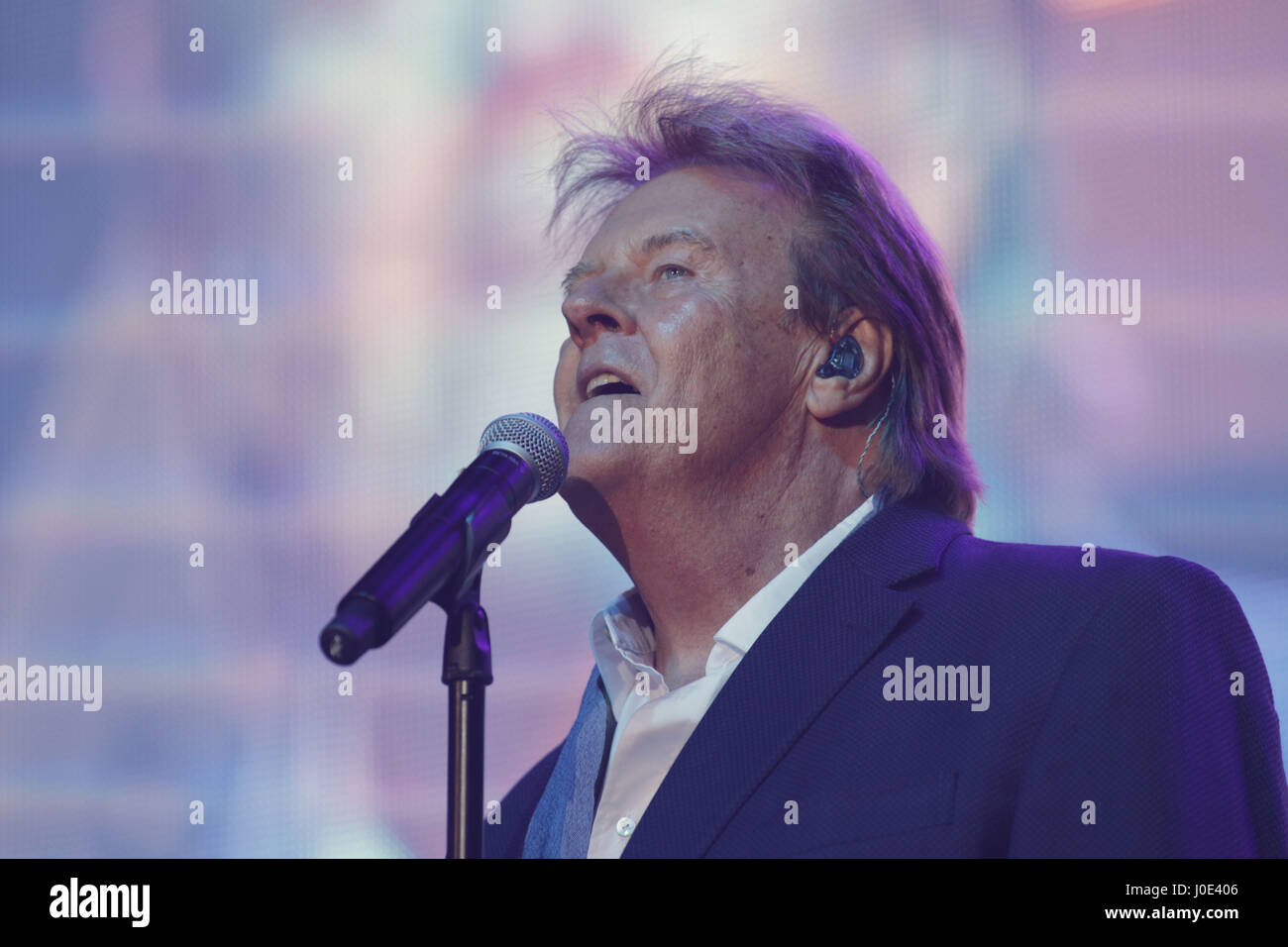 Artists performing on stage during annual 'Schlagernacht des Jahres' at ...