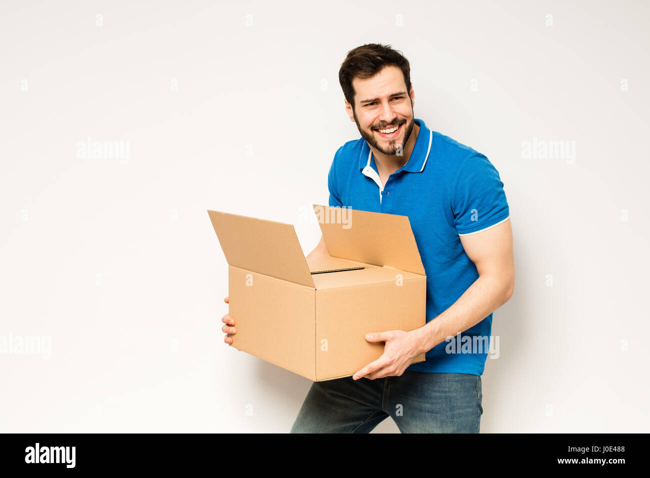 Man carrying box of personal hi-res stock photography and images - Alamy