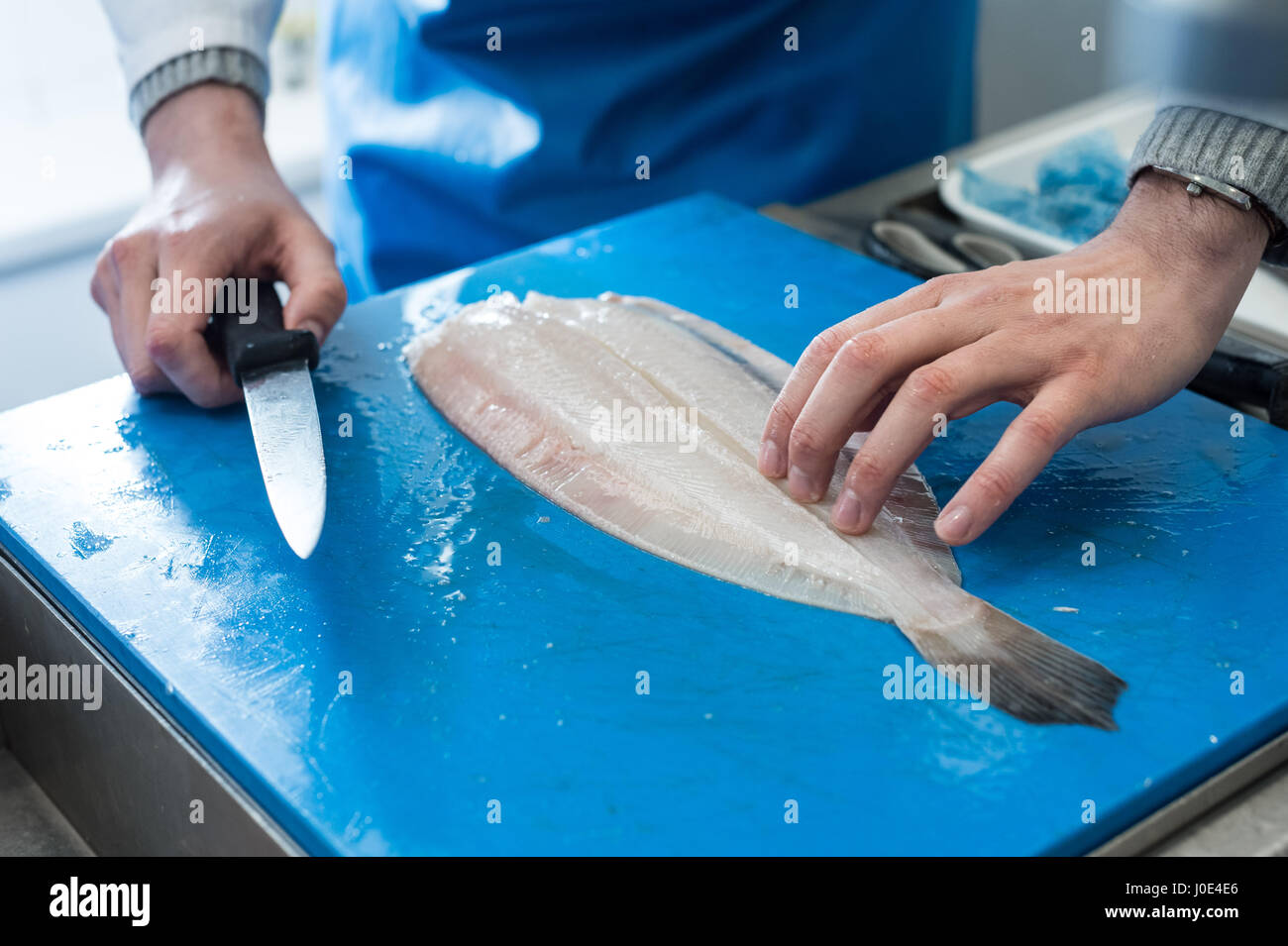 Preparing a Witch Sole (or Witch Flounder) flat fish for filleting ...
