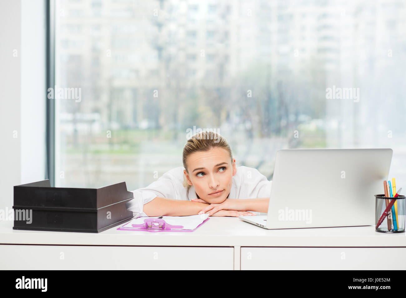 Boss secretary on workplace office hi-res stock photography and images ...
