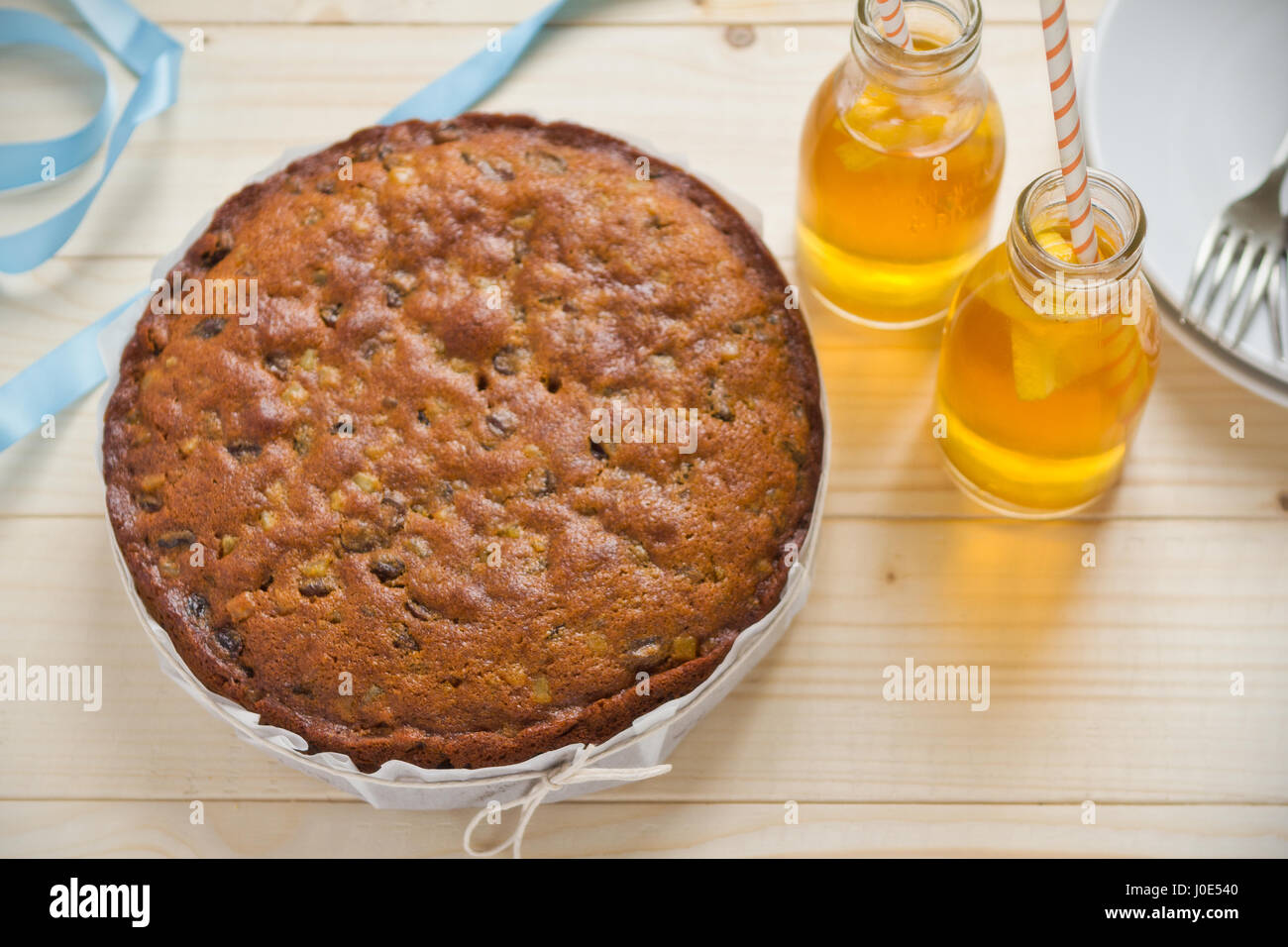 Fruit boiled cake Stock Photo - Alamy