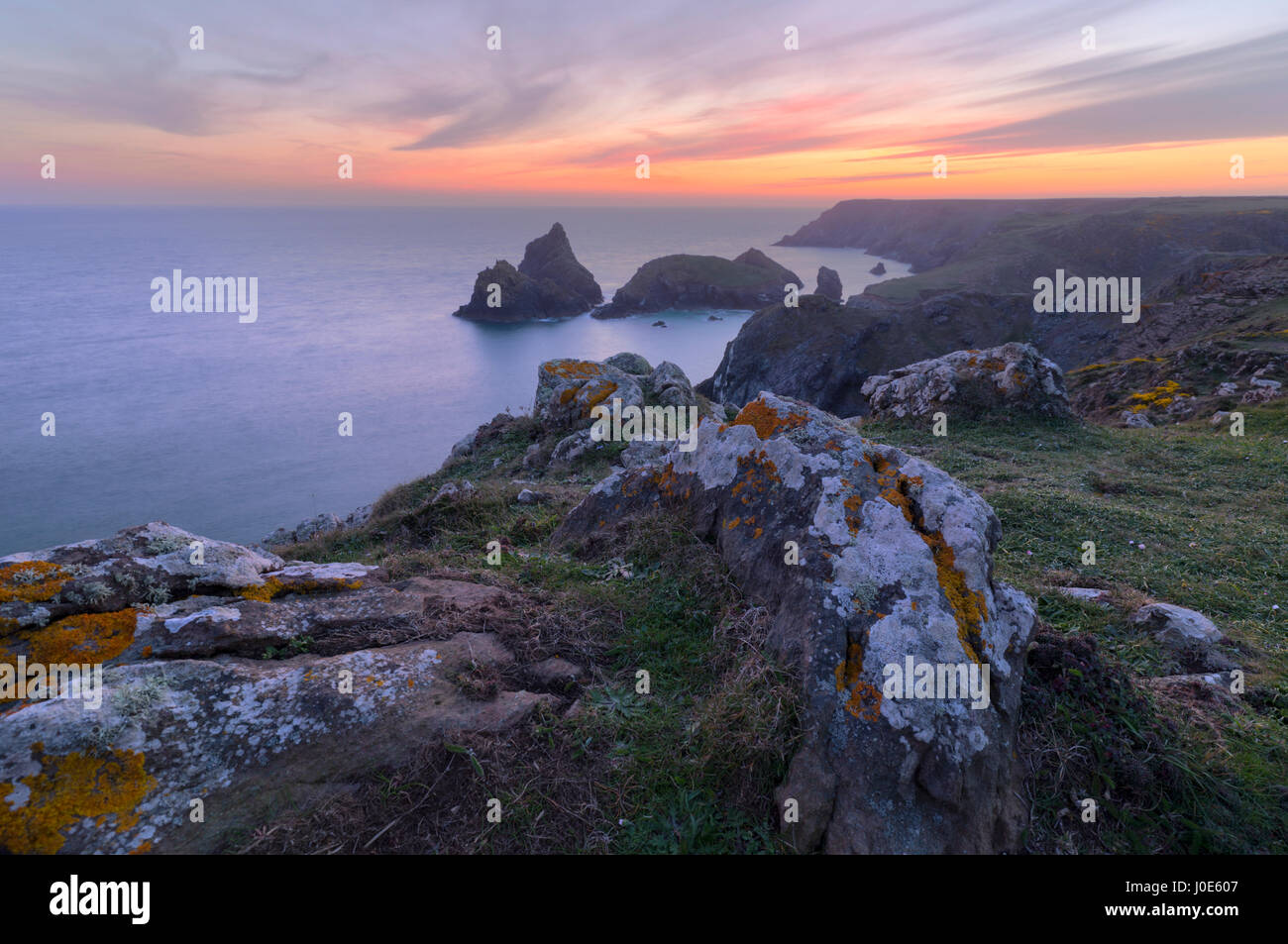 Kynance Cove at sunset Stock Photo - Alamy
