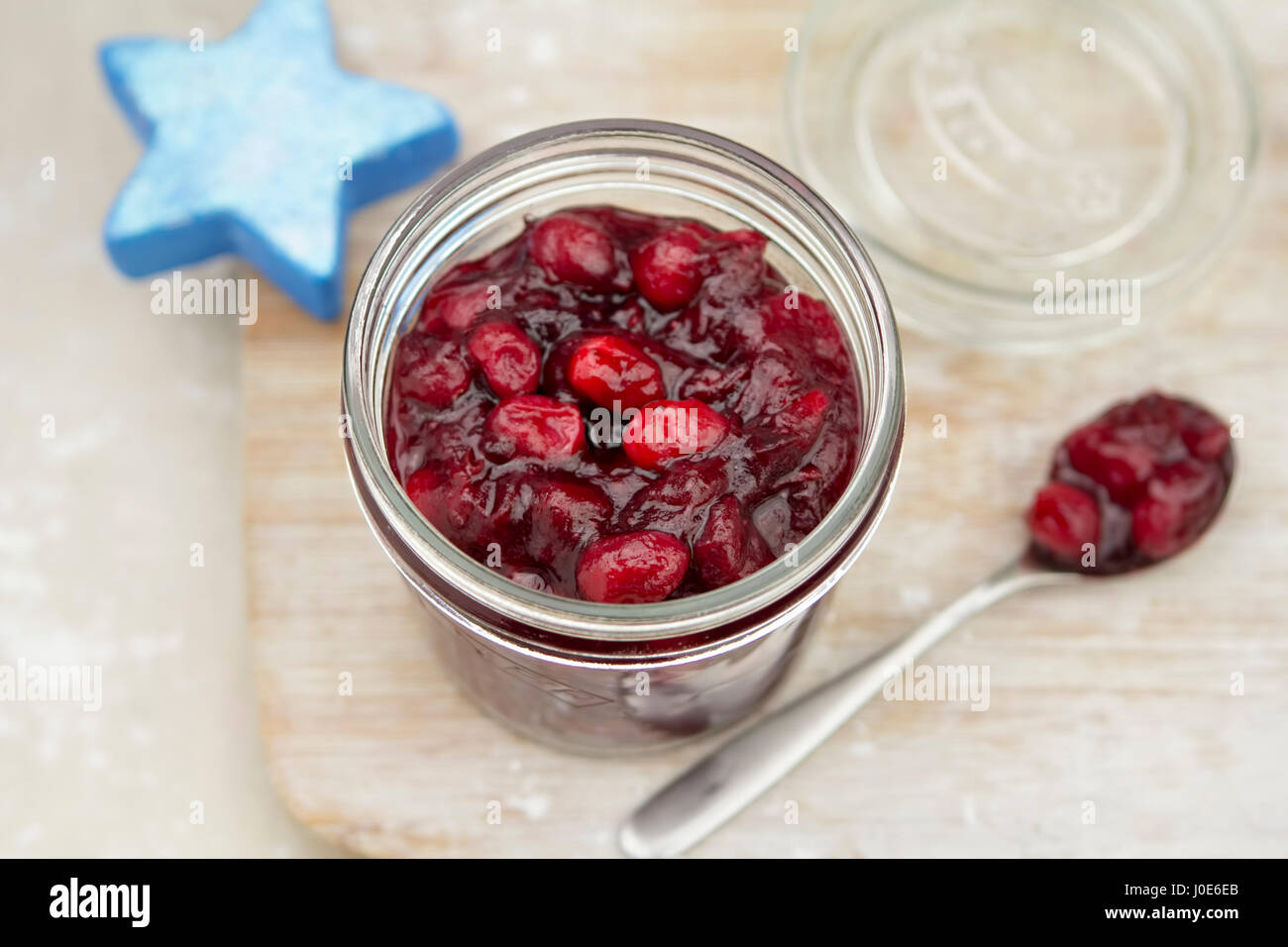 Christmas cranberry relish in jar Stock Photo - Alamy