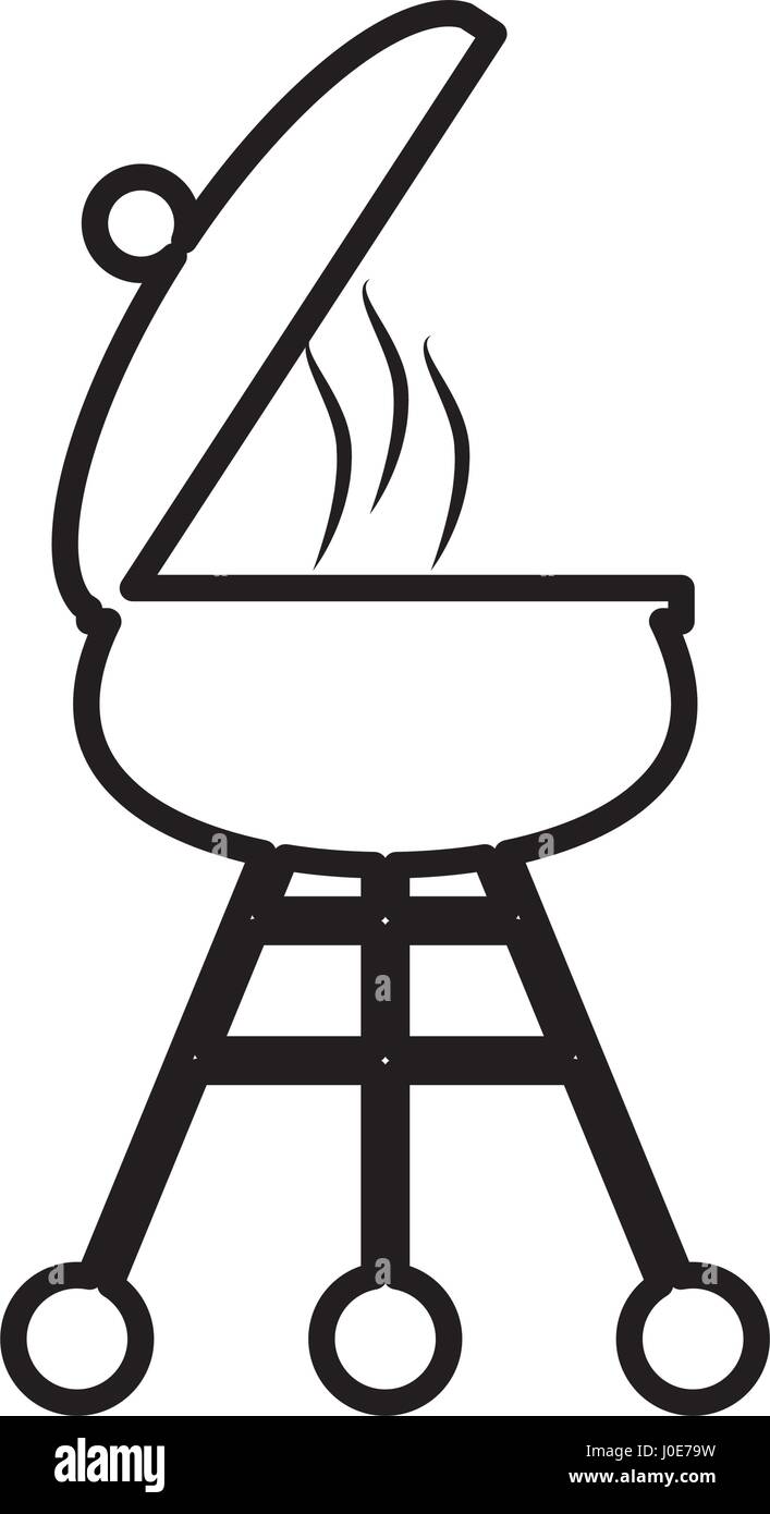 grill bbq picnic cooking outline Stock Vector Image & Art - Alamy