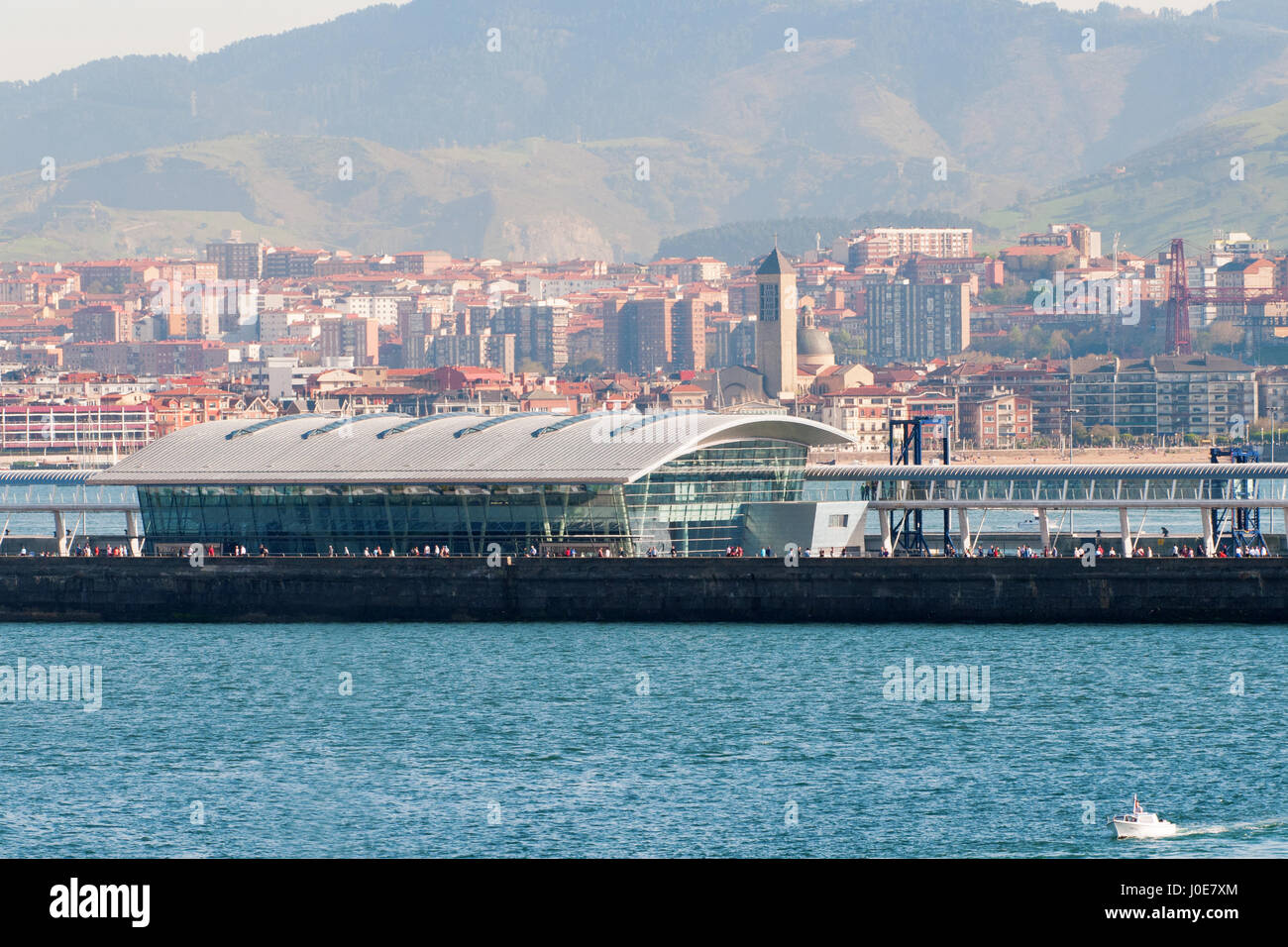 The new port terminal Bilbao, Spain, European Spanish dock for goods ...