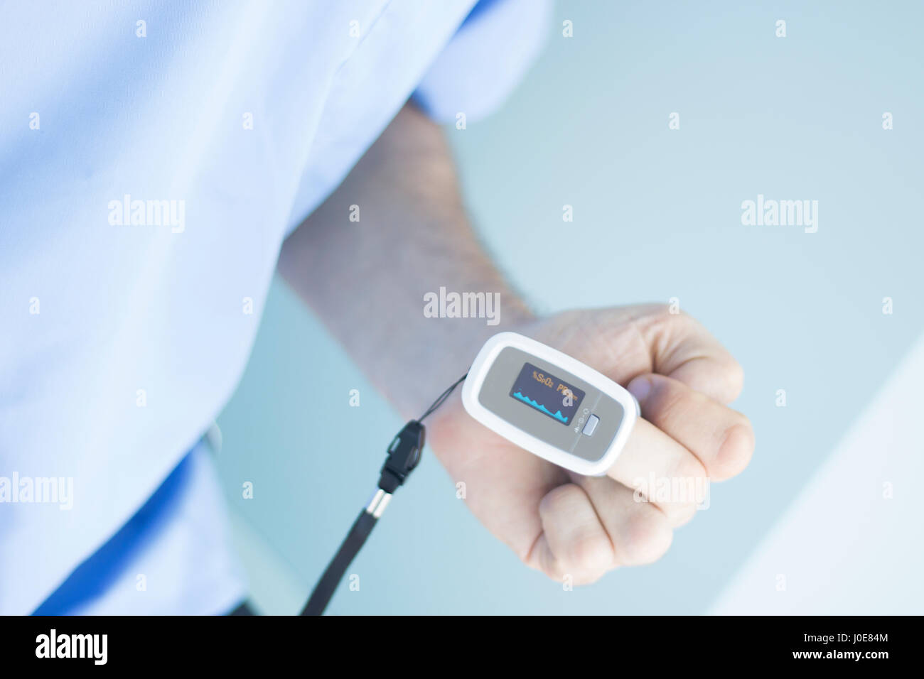 Blood pressure finger resting pulse monitor used to take heart rate and ...