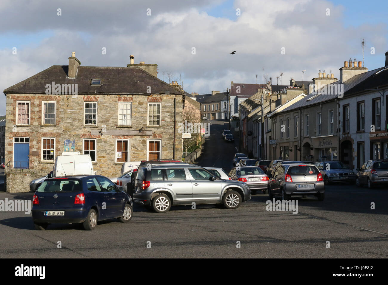 Buildings in Ramelton at Bridge Street and The Mall. Ramelton, County ...