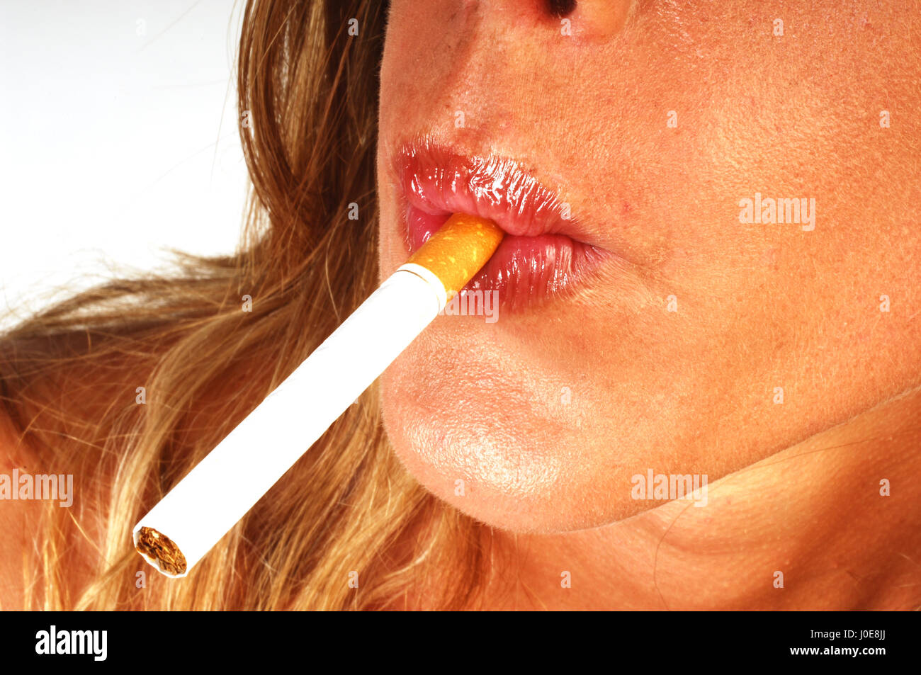 Dependence. Addiction. Woman Smoke Cigarette Stock Photo - Alamy