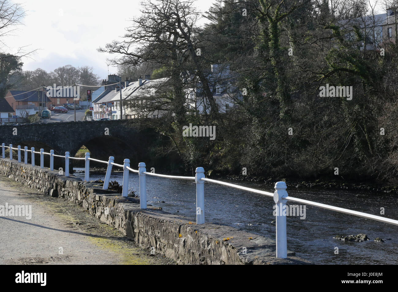 Riverside walk at the River Lennon in Ramelton, County Donegal, Ireland ...