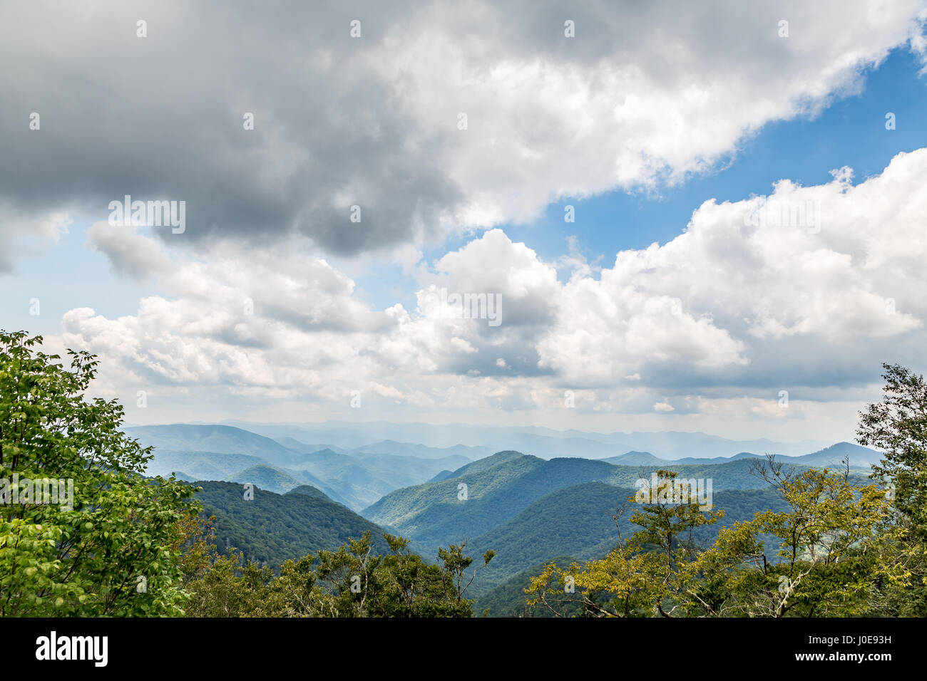 A view of the Smoky Mountains from the Blue Ridge Parkway Stock Photo ...