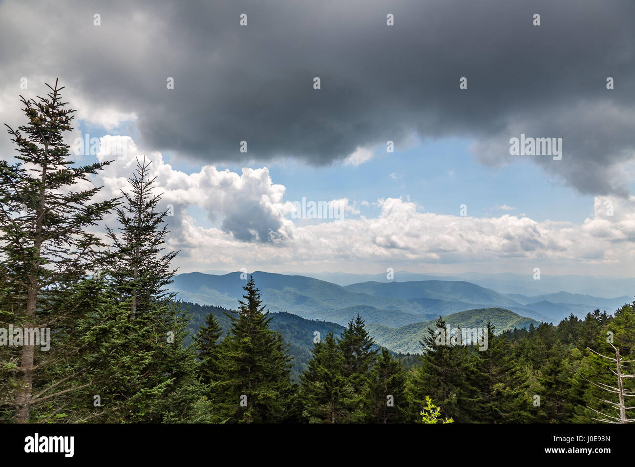 A view of the Smoky Mountains from the Blue Ridge Parkway Stock Photo ...
