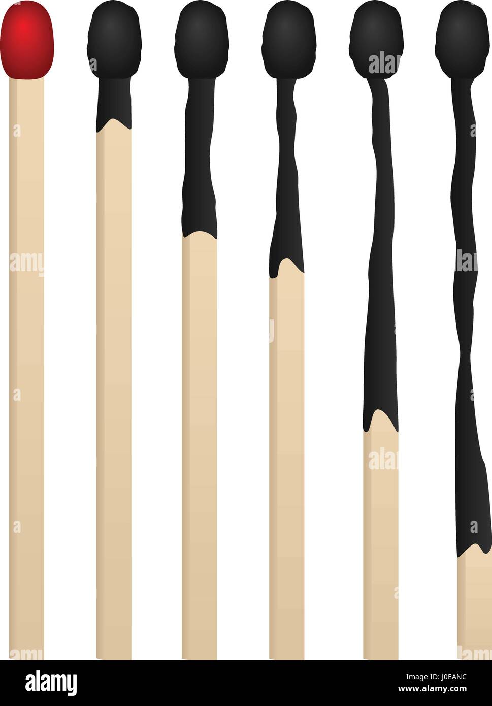 match on fire set on a white background. Vector illustration Stock ...