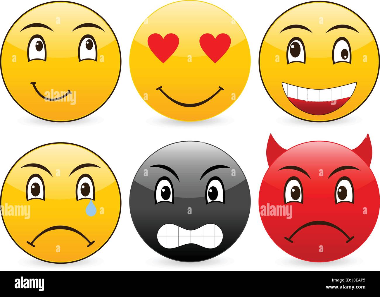 Smile set icon on a white background. Vector illustration Stock Vector ...