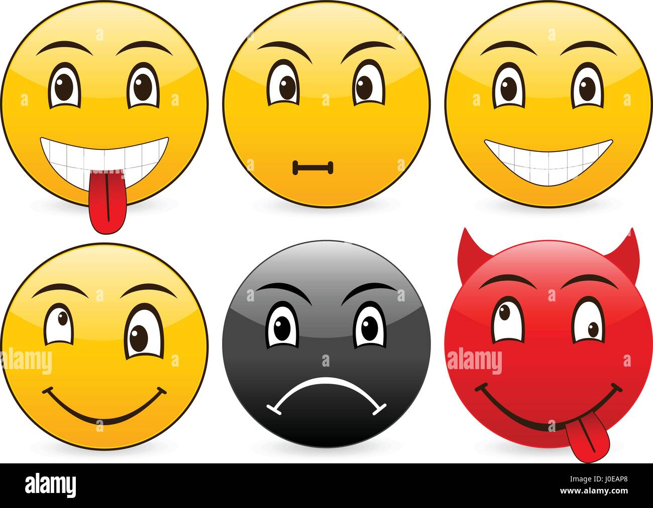 Smile set icon on a white background. Vector illustration Stock Vector ...