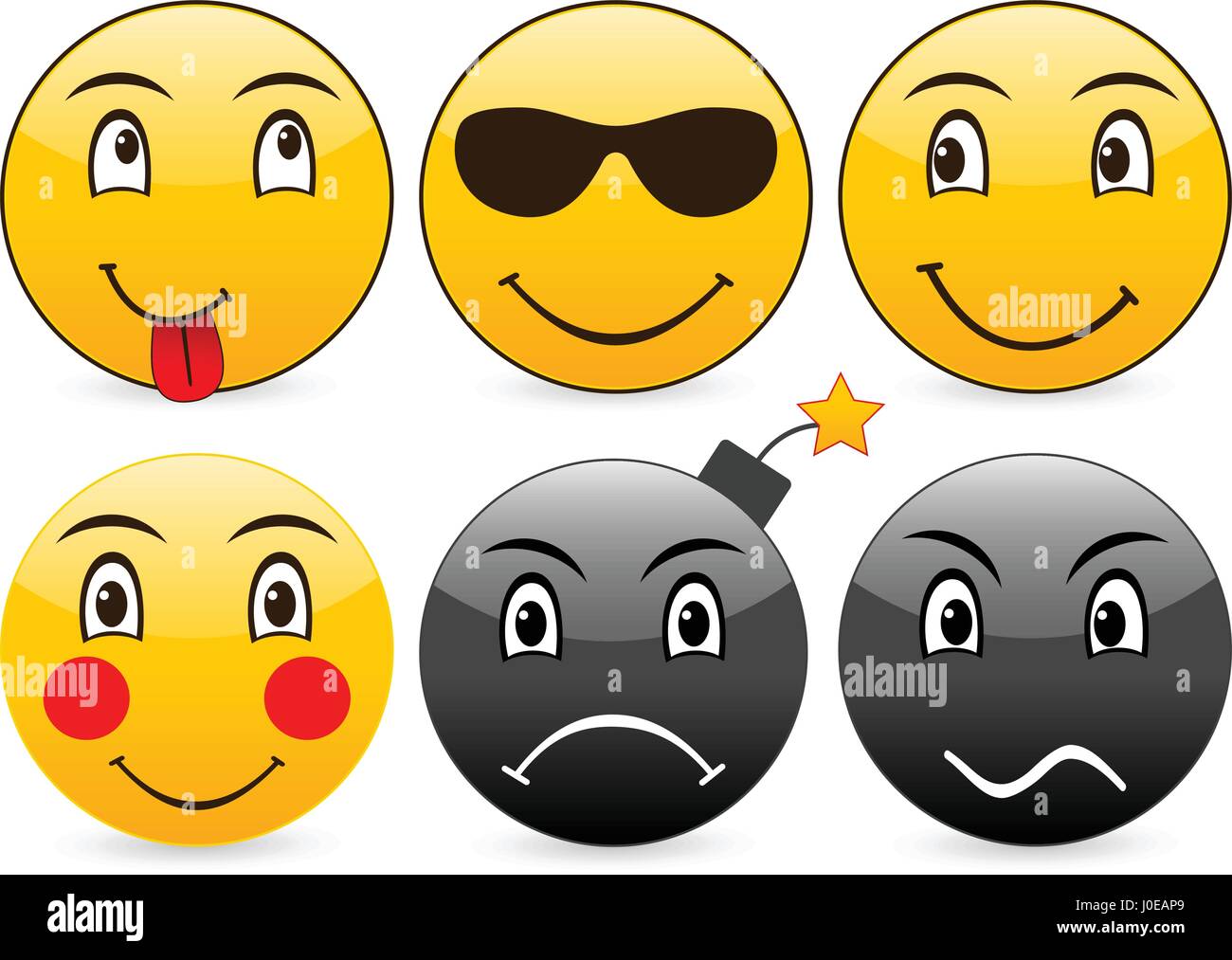 Smile set icon on a white background. Vector illustration Stock Vector ...