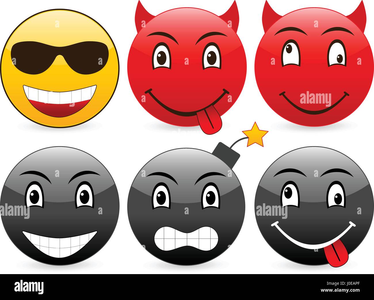 Smile set icon on a white background. Vector illustration Stock Vector ...