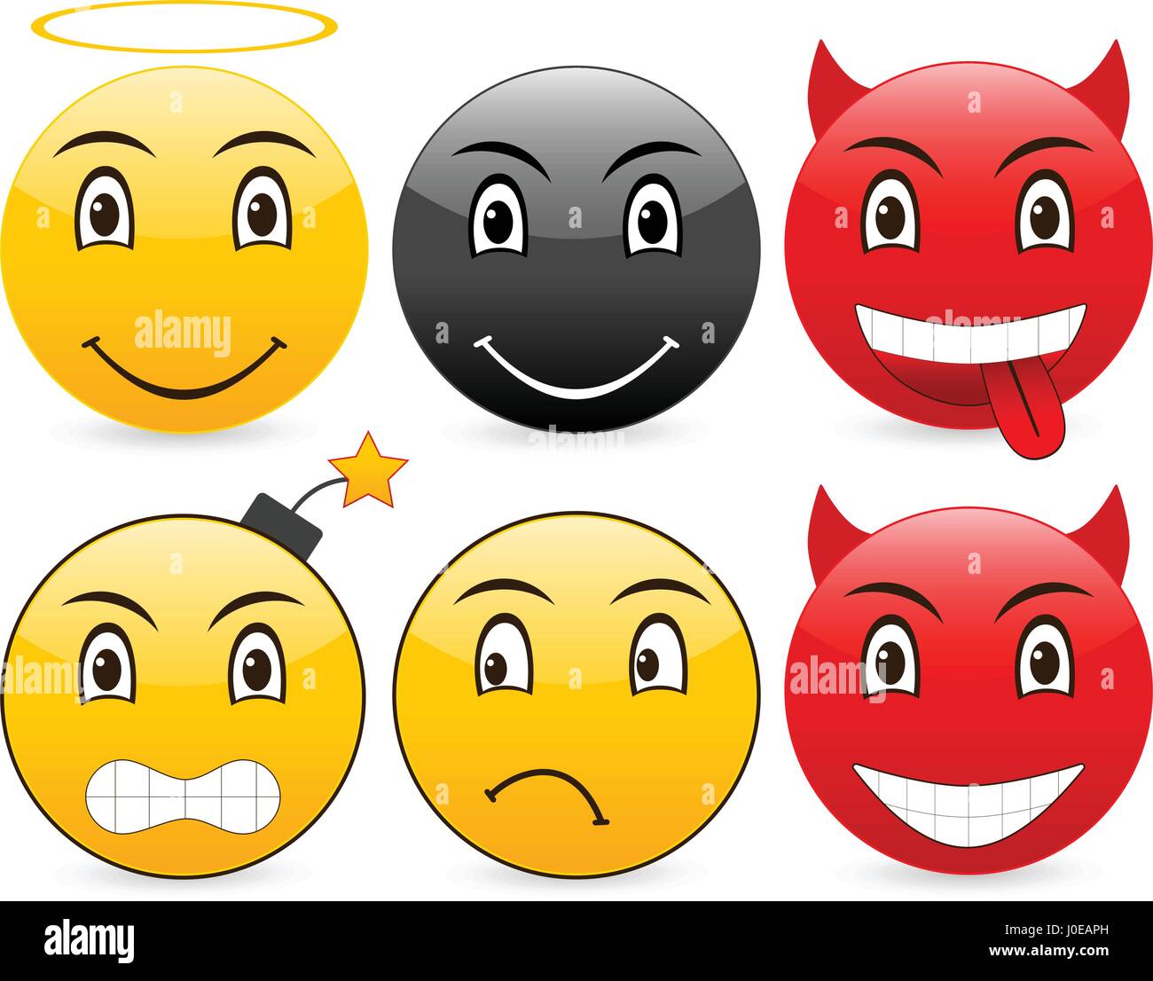 Smile set icon on a white background. Vector illustration Stock Vector ...