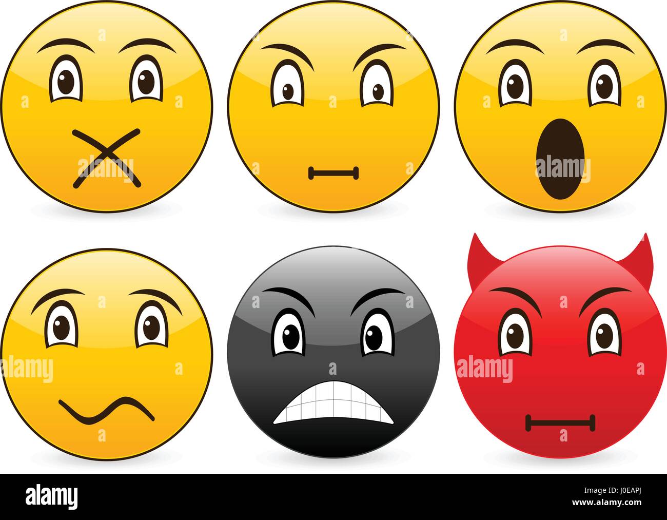 Smile set icon on a white background. Vector illustration Stock Vector ...