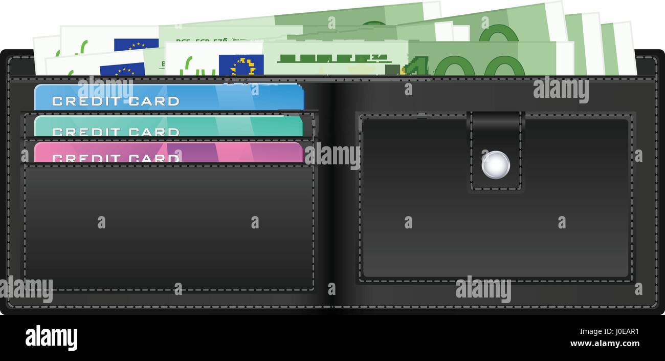 100 euro banknote with wallet Stock Vector Images - Alamy