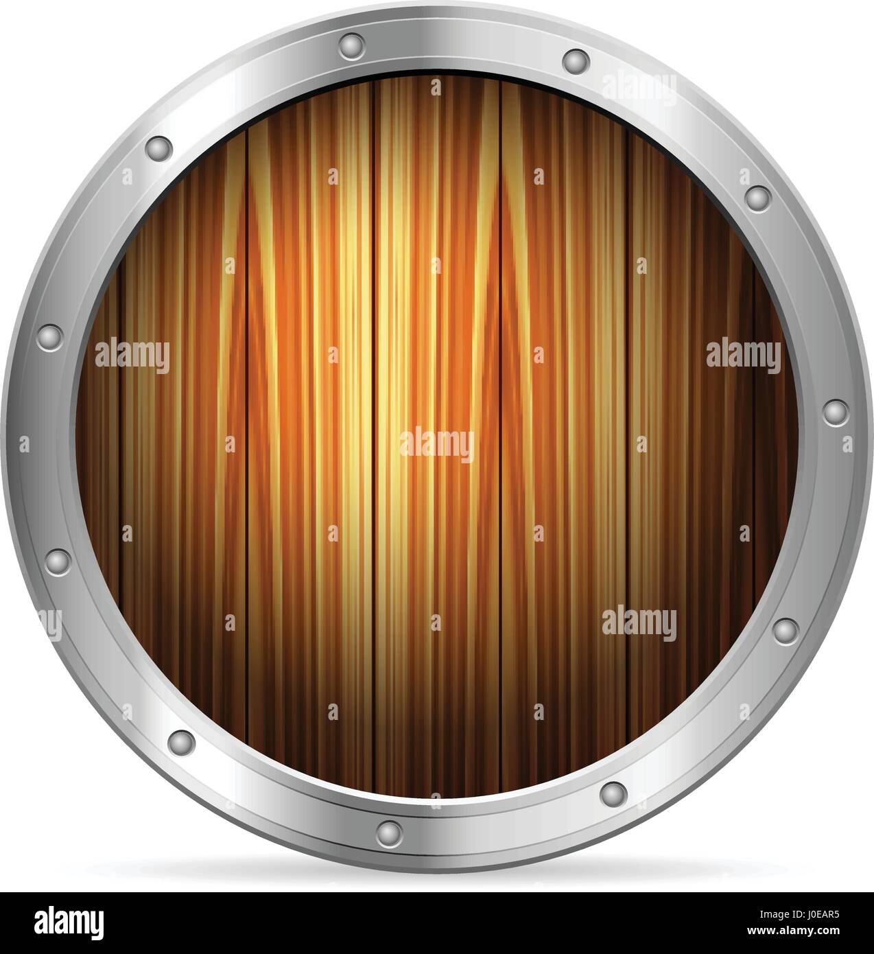 Wooden shield on a white background. Vector illustration Stock Vector ...