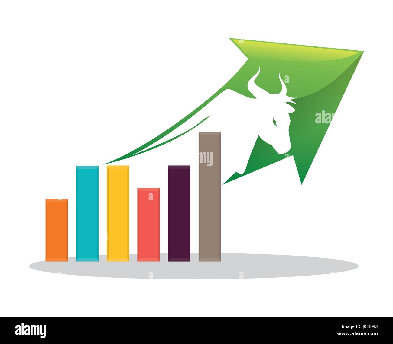 financial concept bull chart arrow Stock Vector Image & Art - Alamy
