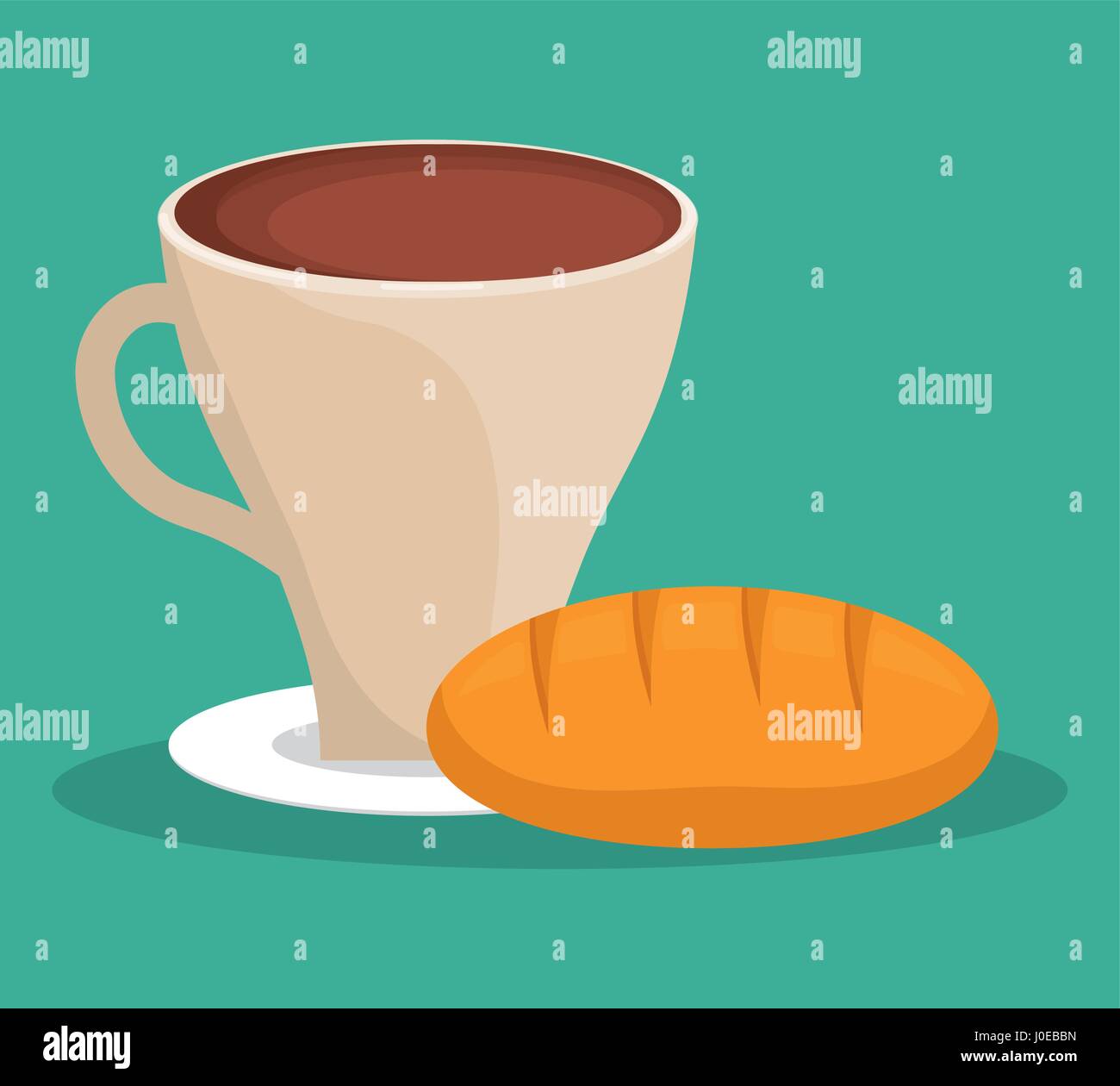 coffee cup bread dessert Stock Vector Image & Art - Alamy