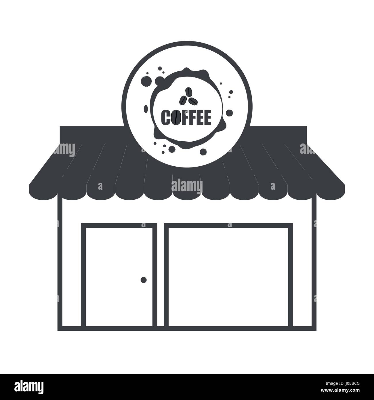 coffee shop building structure market Stock Vector Image & Art - Alamy