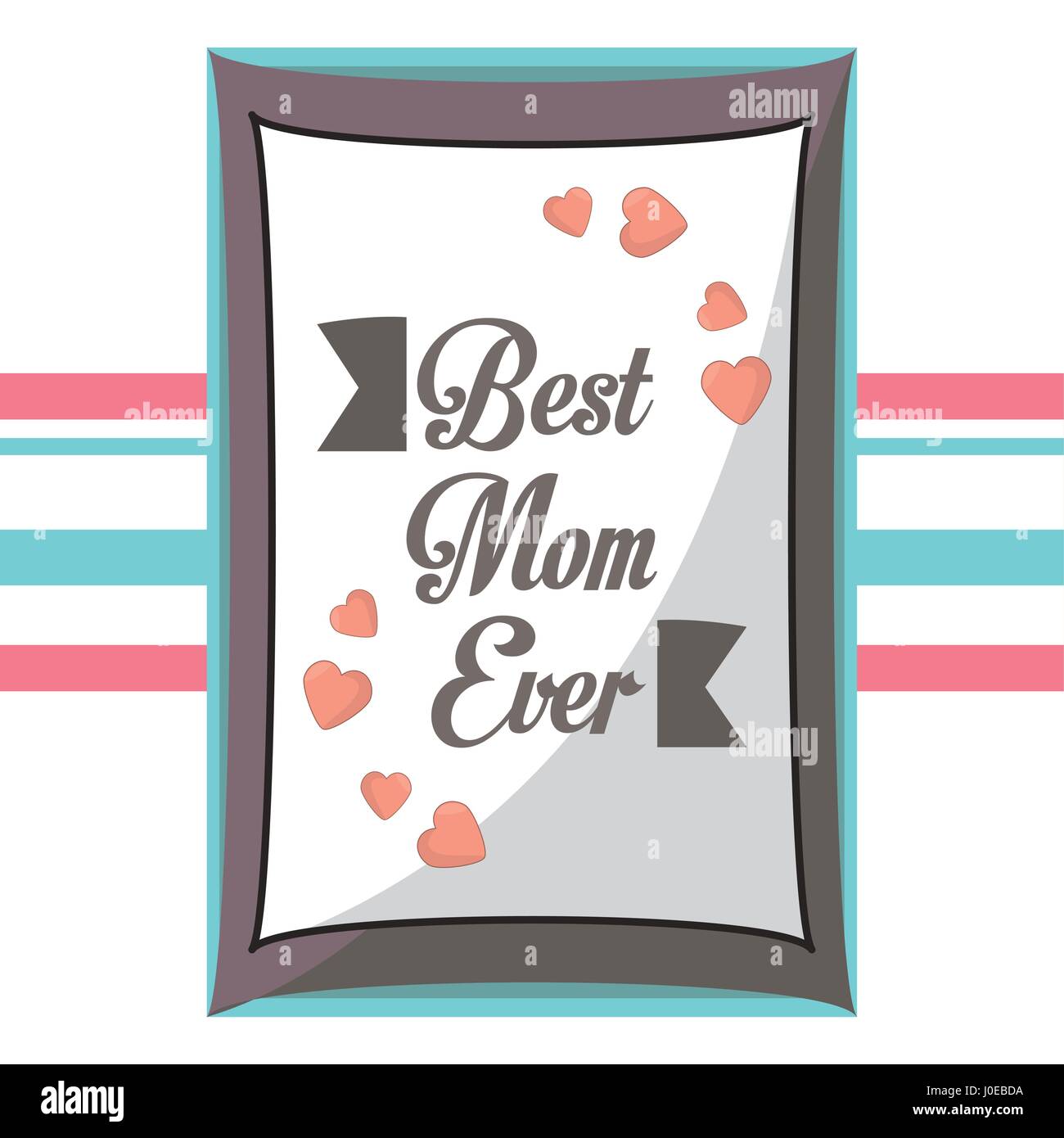 postcard best mom ever decoration Stock Vector Image & Art - Alamy